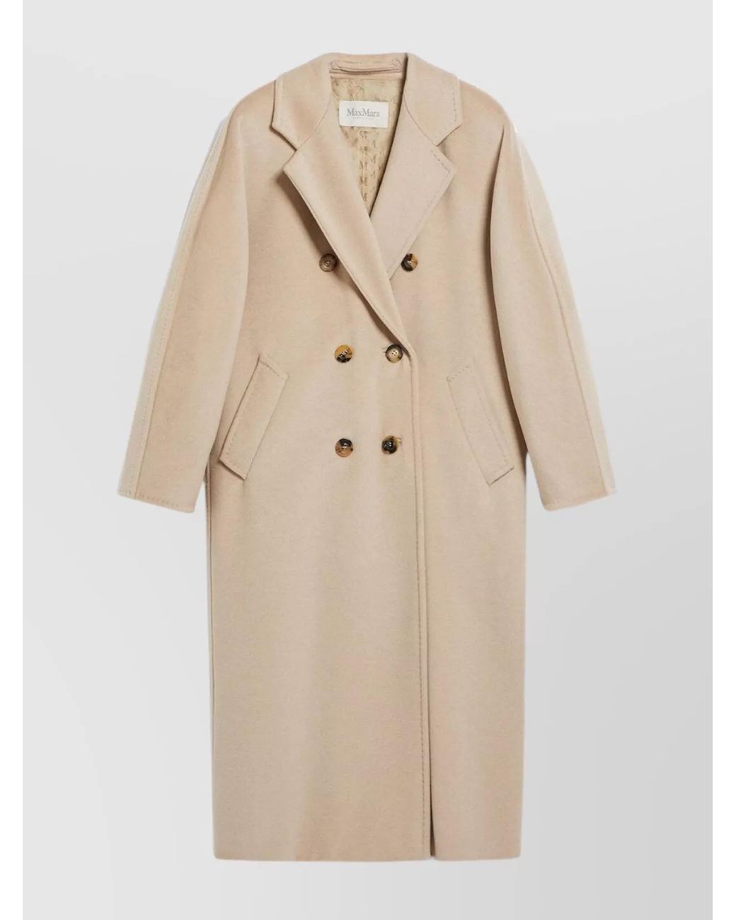 Max Mara Iconic Madame Wool Cashmere Coat in Natural | Lyst