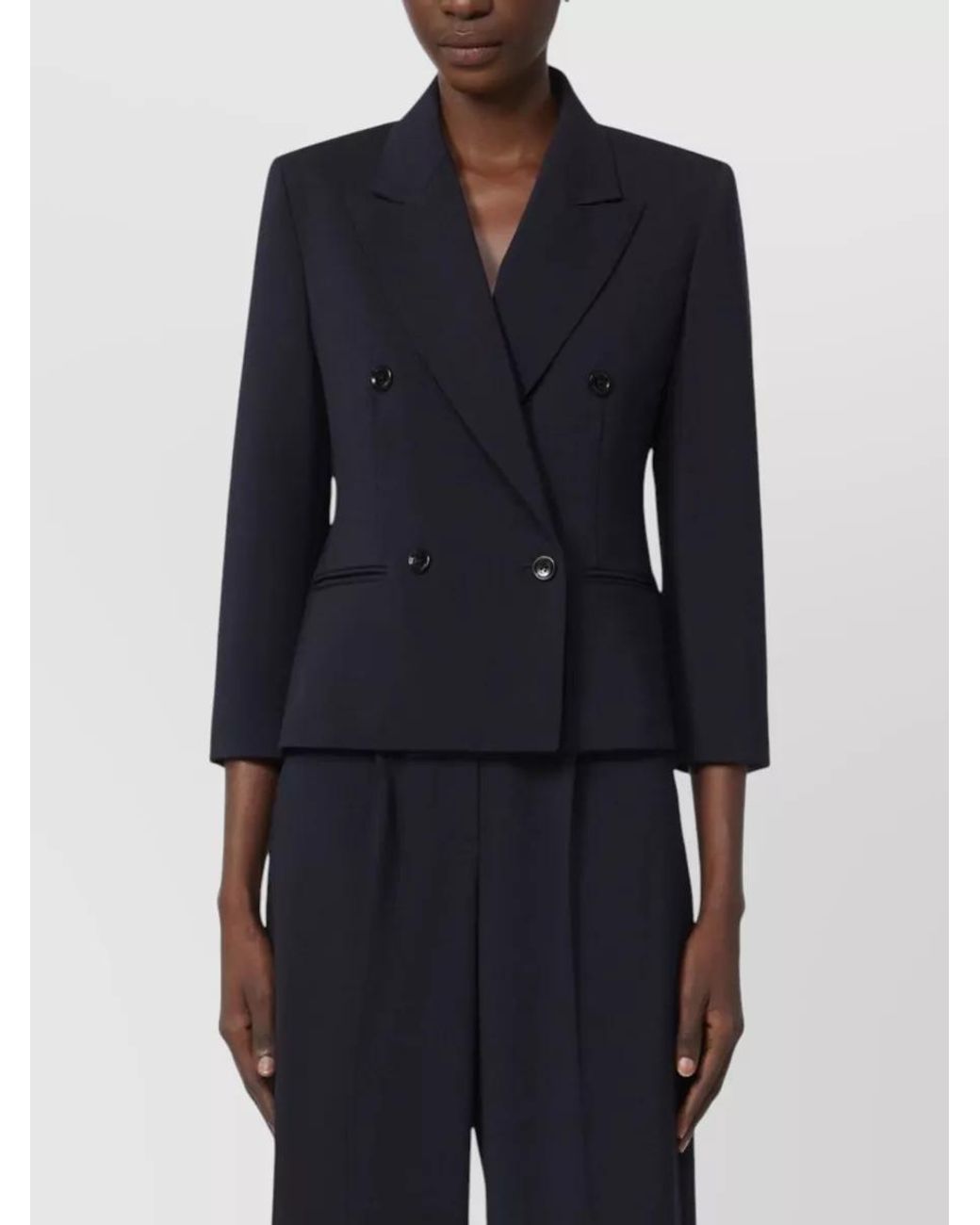 Max Mara Wool Suit Jacket in Blue | Lyst UK