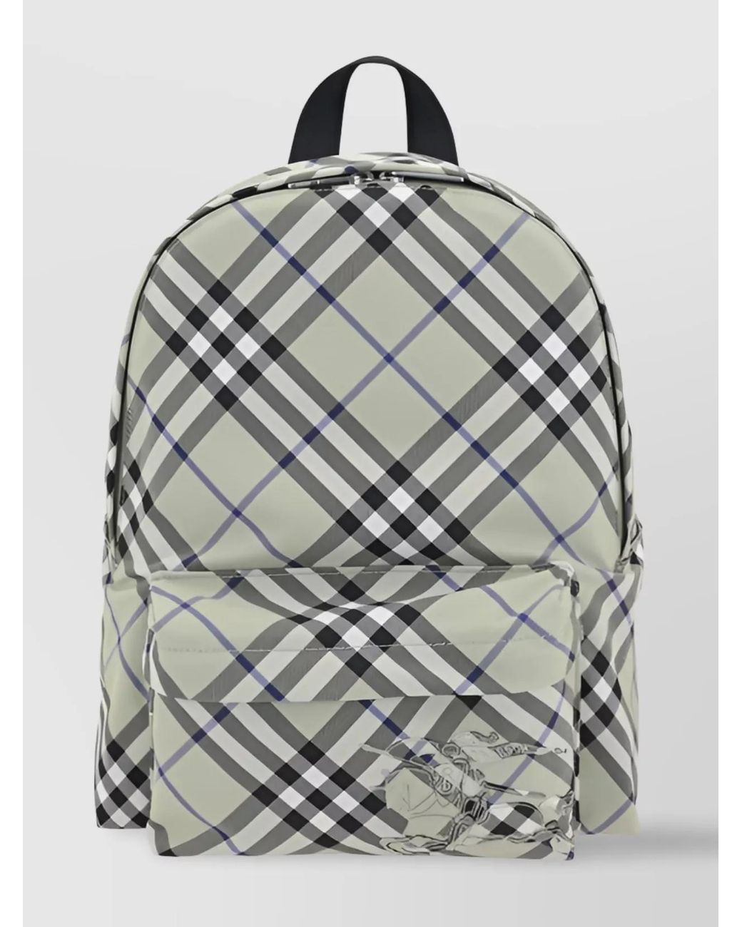 Burberry Check Pattern Equestrian Backpack in Gray for Men | Lyst