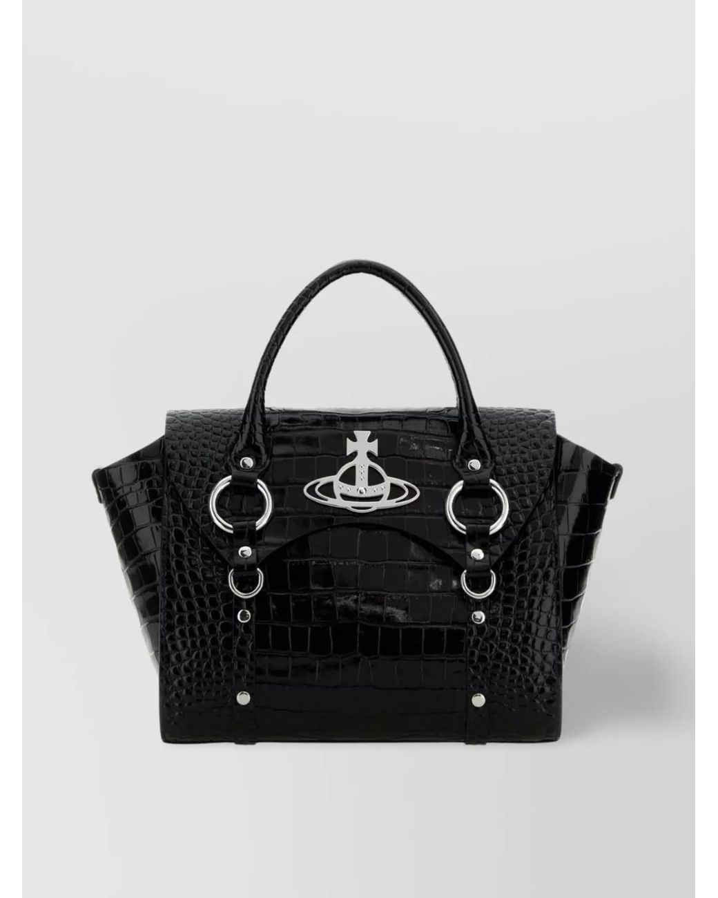 Vivienne Westwood Medium Betty Crocodile Texture Handbag in Black | Lyst
