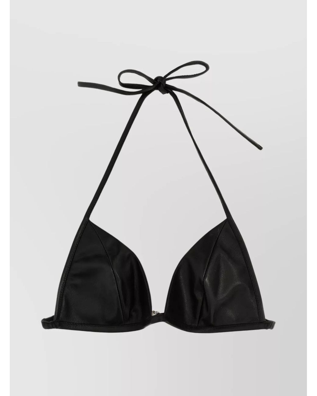 Rick Owens Leather Halter Neck Bra With Ruffle Trim in Black | Lyst