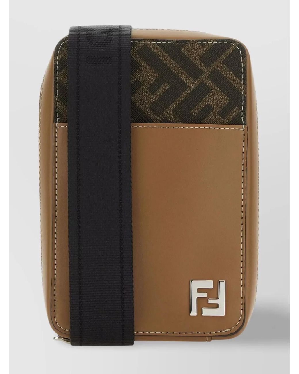 Fendi Fabric And Leather Crossbody Bag in Green for Men | Lyst