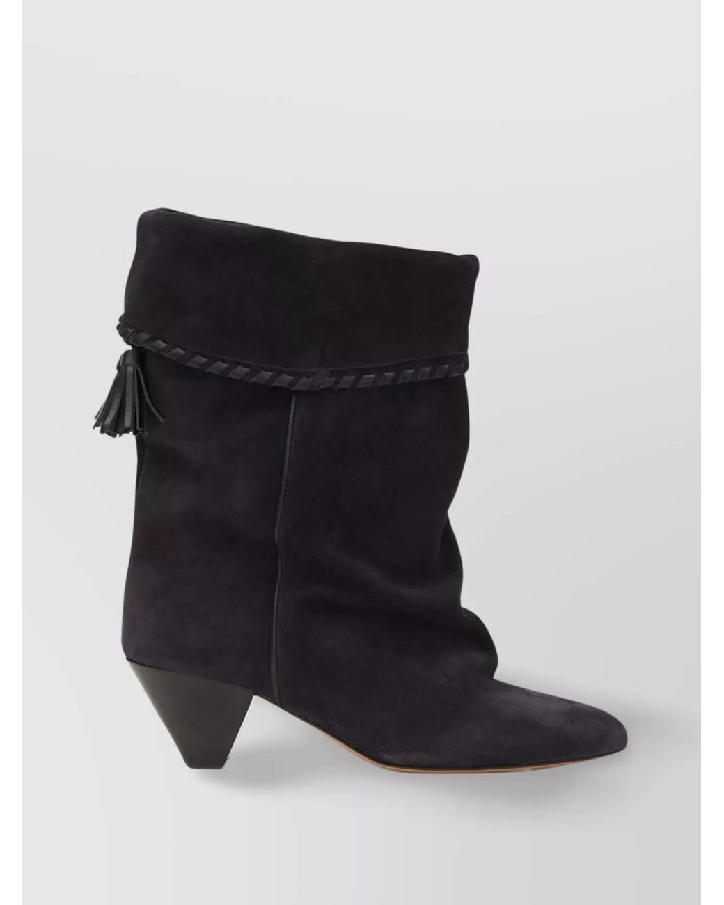 Isabel Marant Sculpted Cone Heel Boots With Tassel Detail in Black | Lyst