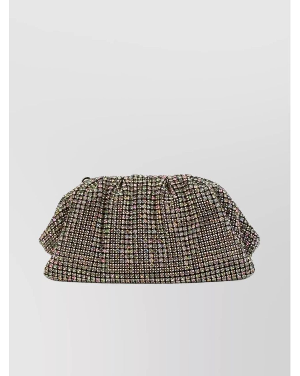 Self-Portrait Embellished Clutch Bag Gathered Detailing in Brown | Lyst