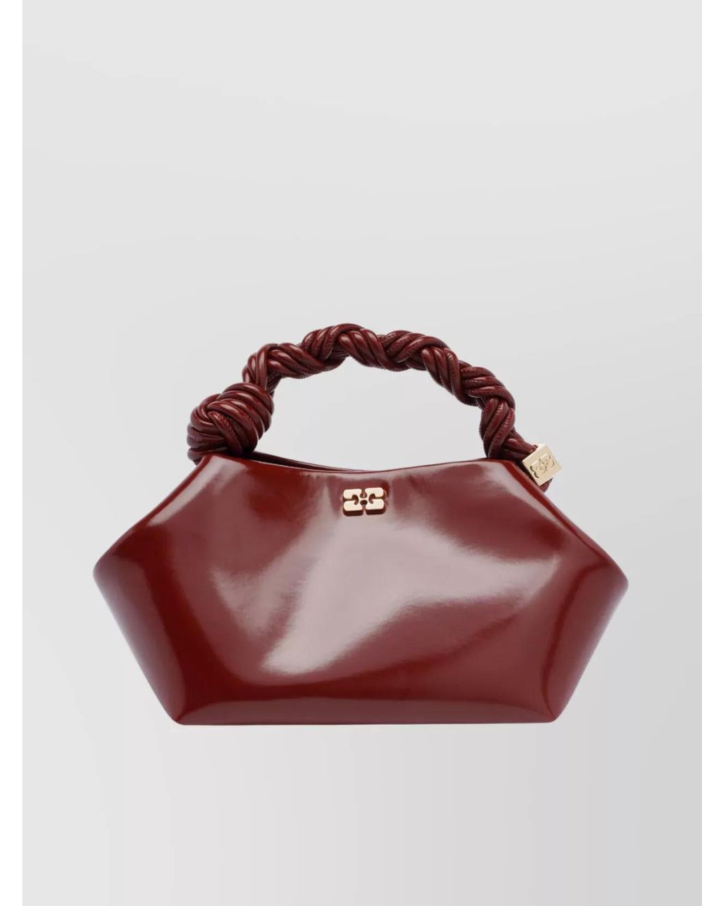 Ganni Twisted Handle Cross-Body Bag in Red | Lyst