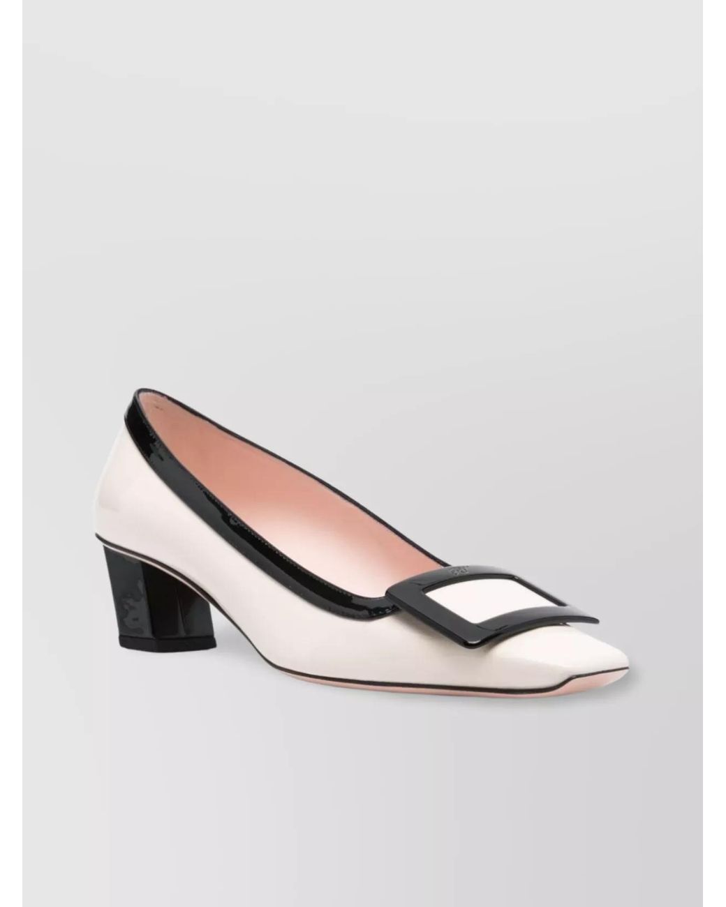 Roger Vivier Two-Tone Square Toe Leather Pumps | Lyst