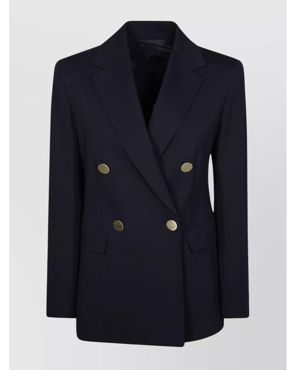 Max Mara Double-Breasted Milano Stitch Jacket in Blue | Lyst