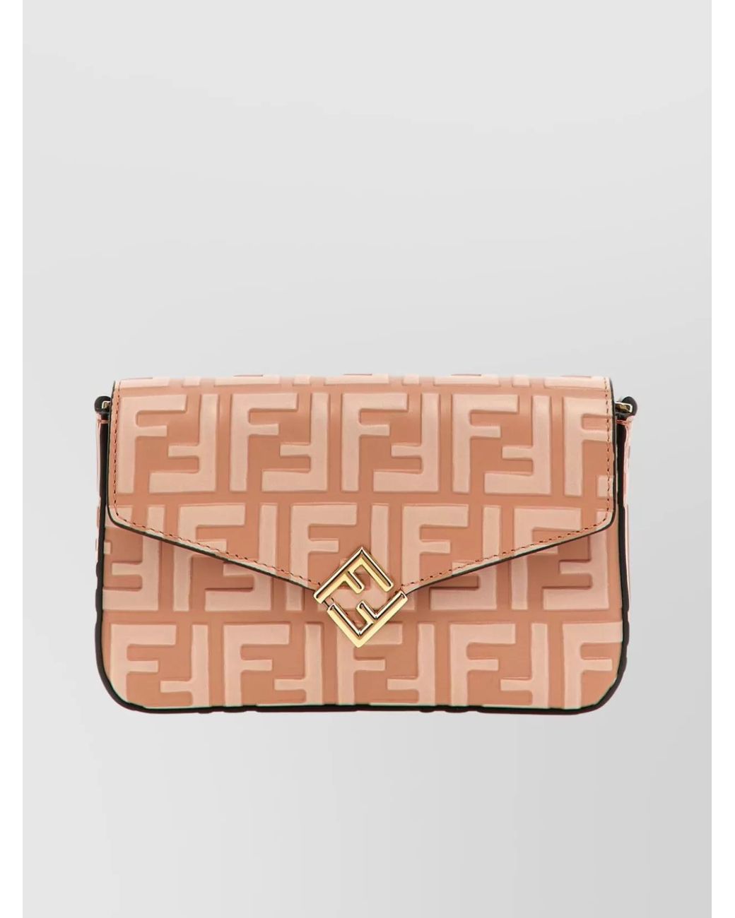 Fendi Chain Strap Diamond Wallet With-Tone Hardware in Pink | Lyst