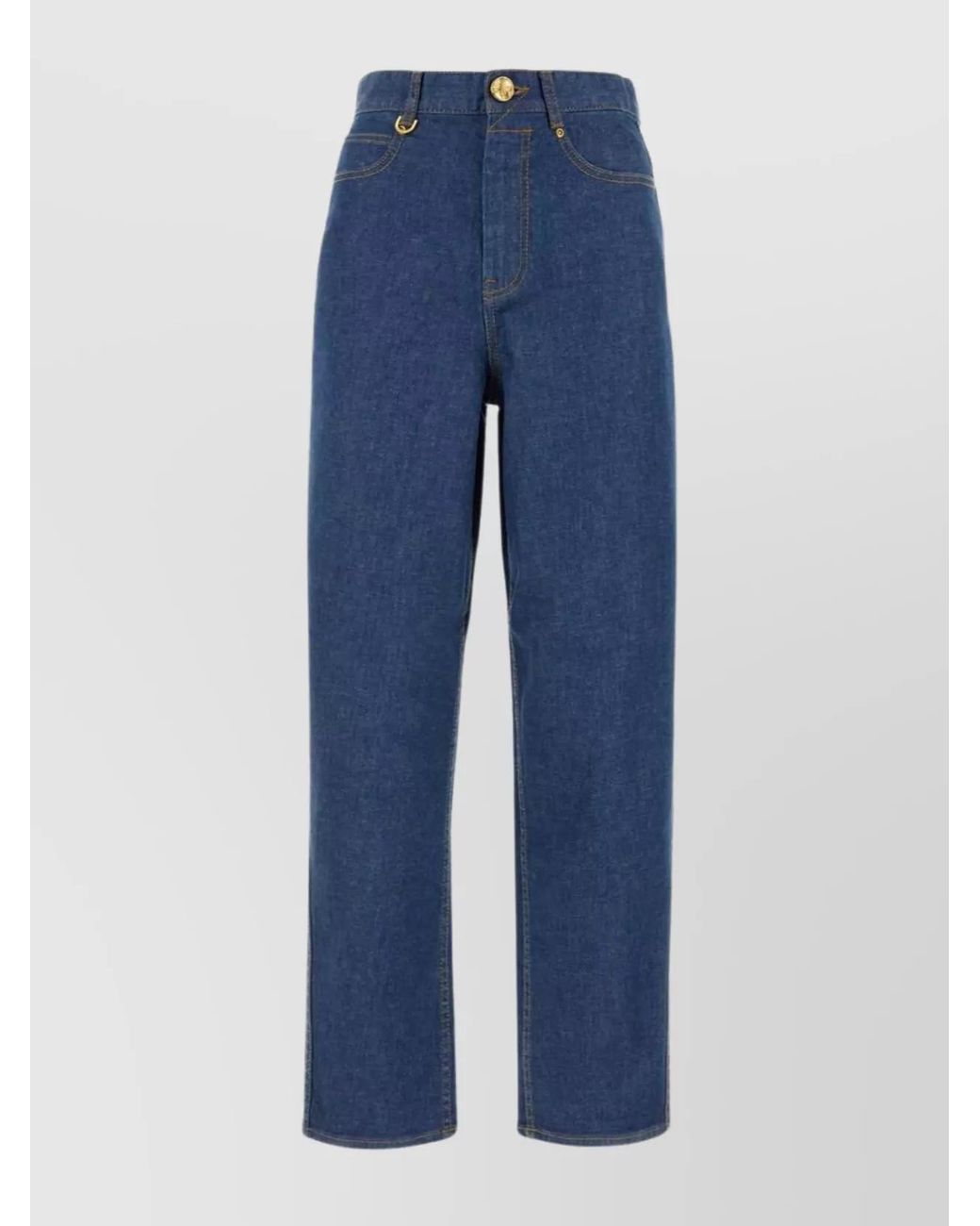 Zimmermann High-Rise Wide-Leg Jeans Contrast Stitching in Blue | Lyst
