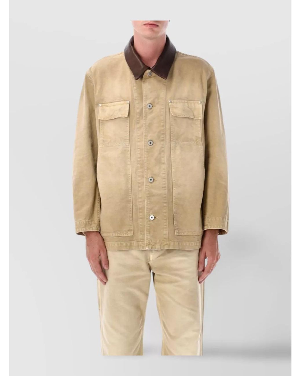 AURALEE Organic Cotton Duck Blouson Jacket in Natural for Men | Lyst