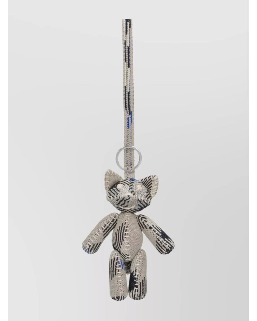 Burberry Plush Striped Keyring Key Cases in White | Lyst