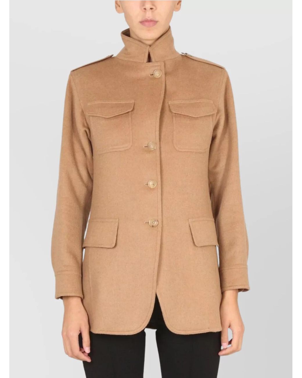 Max Mara Peonie Military Jacket in Natural | Lyst UK