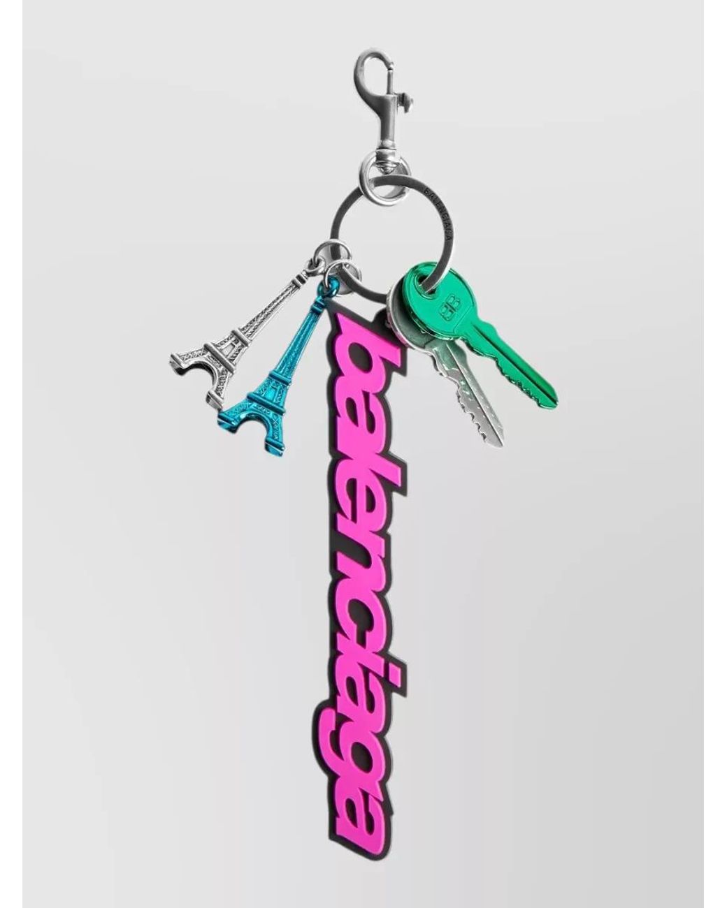 Balenciaga B Logo Biker Keyring Eiffel Tower in Pink | Lyst