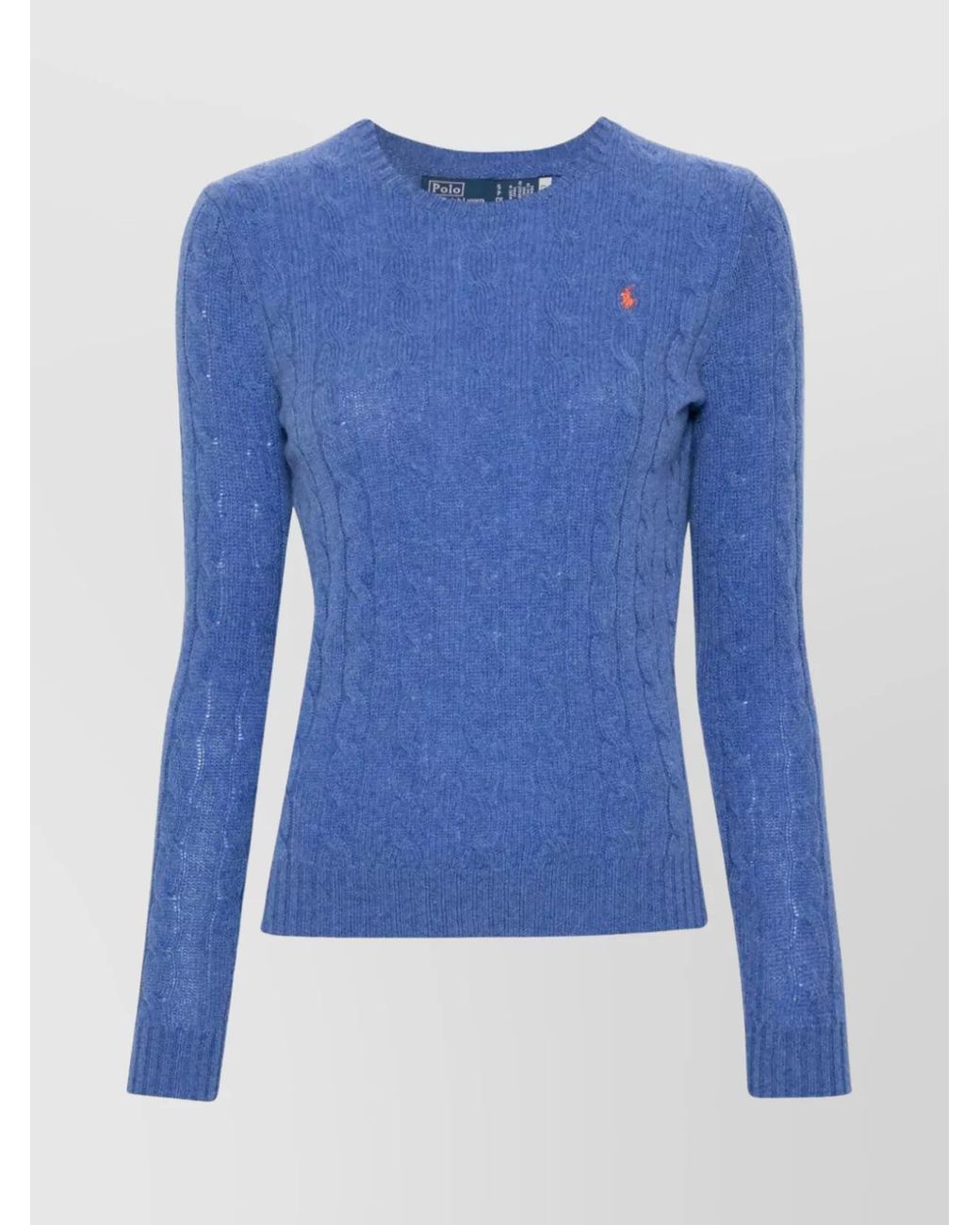 Polo Ralph Lauren Cable-Knit Crewneck Jumper With Rib-Knit Sleeves And Hem in Blue | Lyst