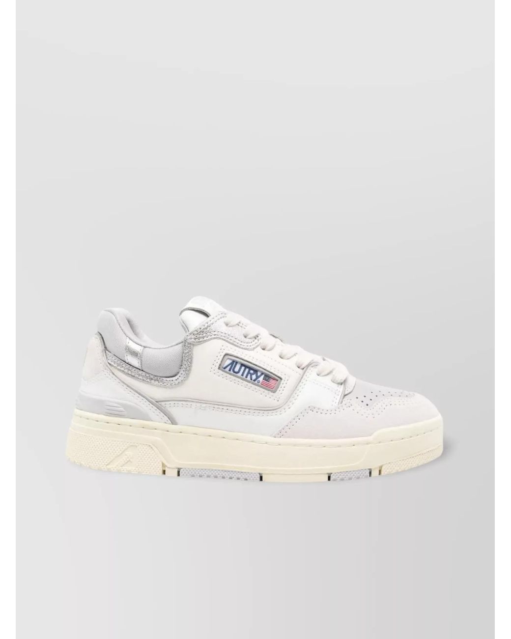 Autry Iconic Logo Sneakers With Perforated Toe in White | Lyst