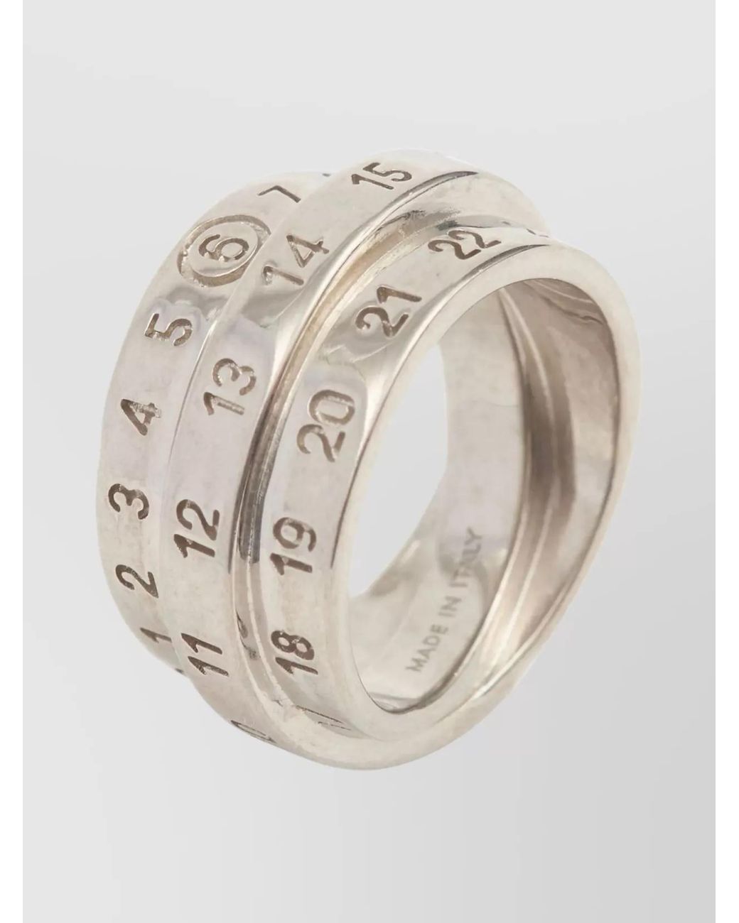 MM6 by Maison Margiela Triple Band Ring Featuring Engraved Numbers in ...