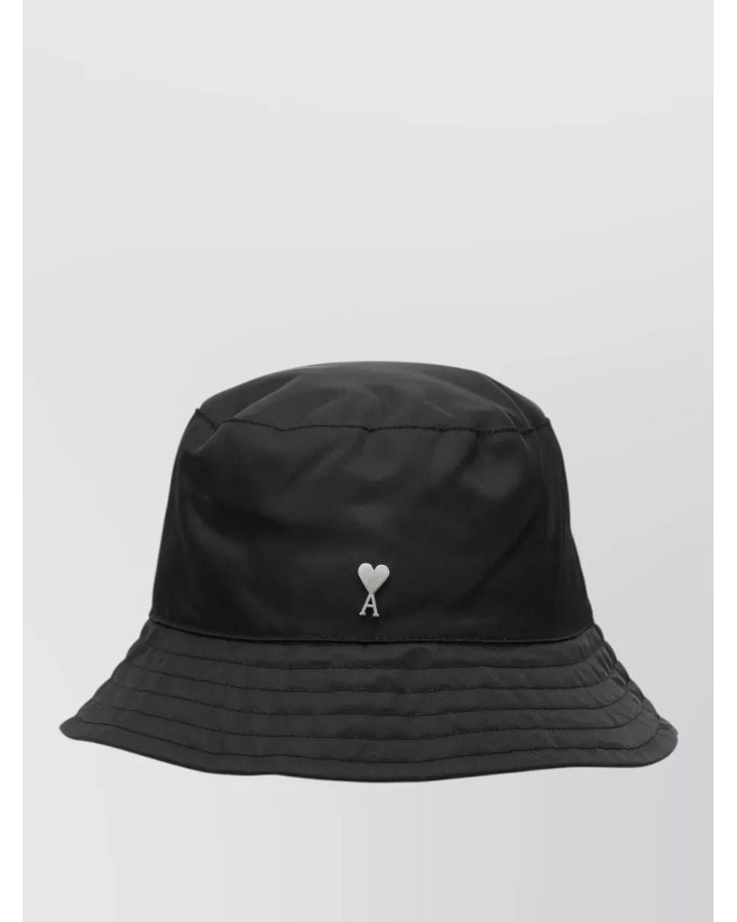 Ami Paris Nylon Studded Bucket Hat in Black | Lyst