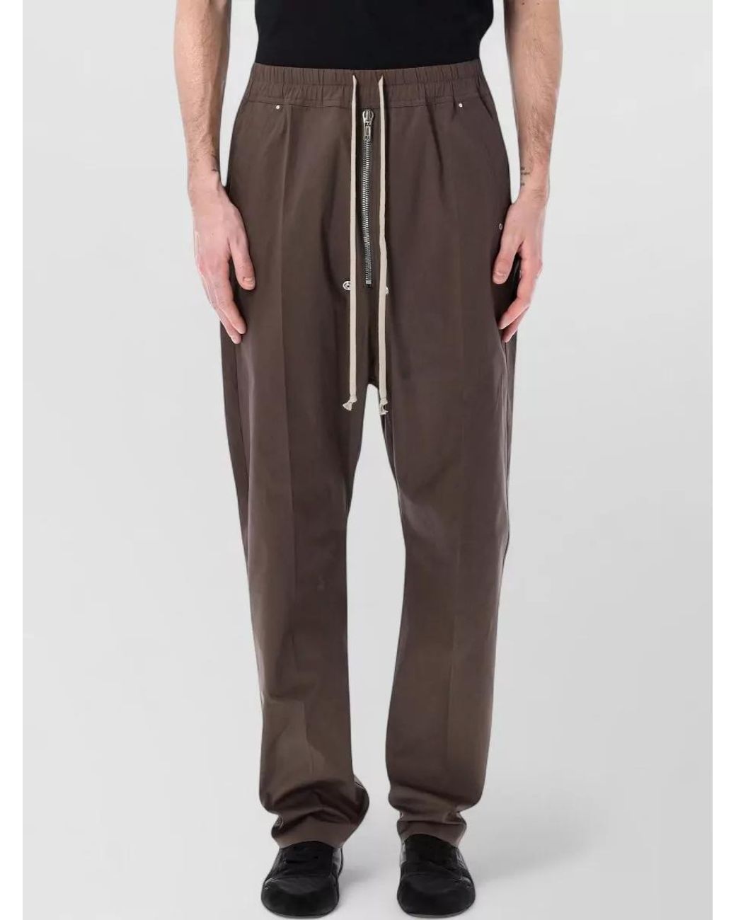 Rick Owens Bela Loose Fit Dropped Crotch Pants in Brown for Men | Lyst UK