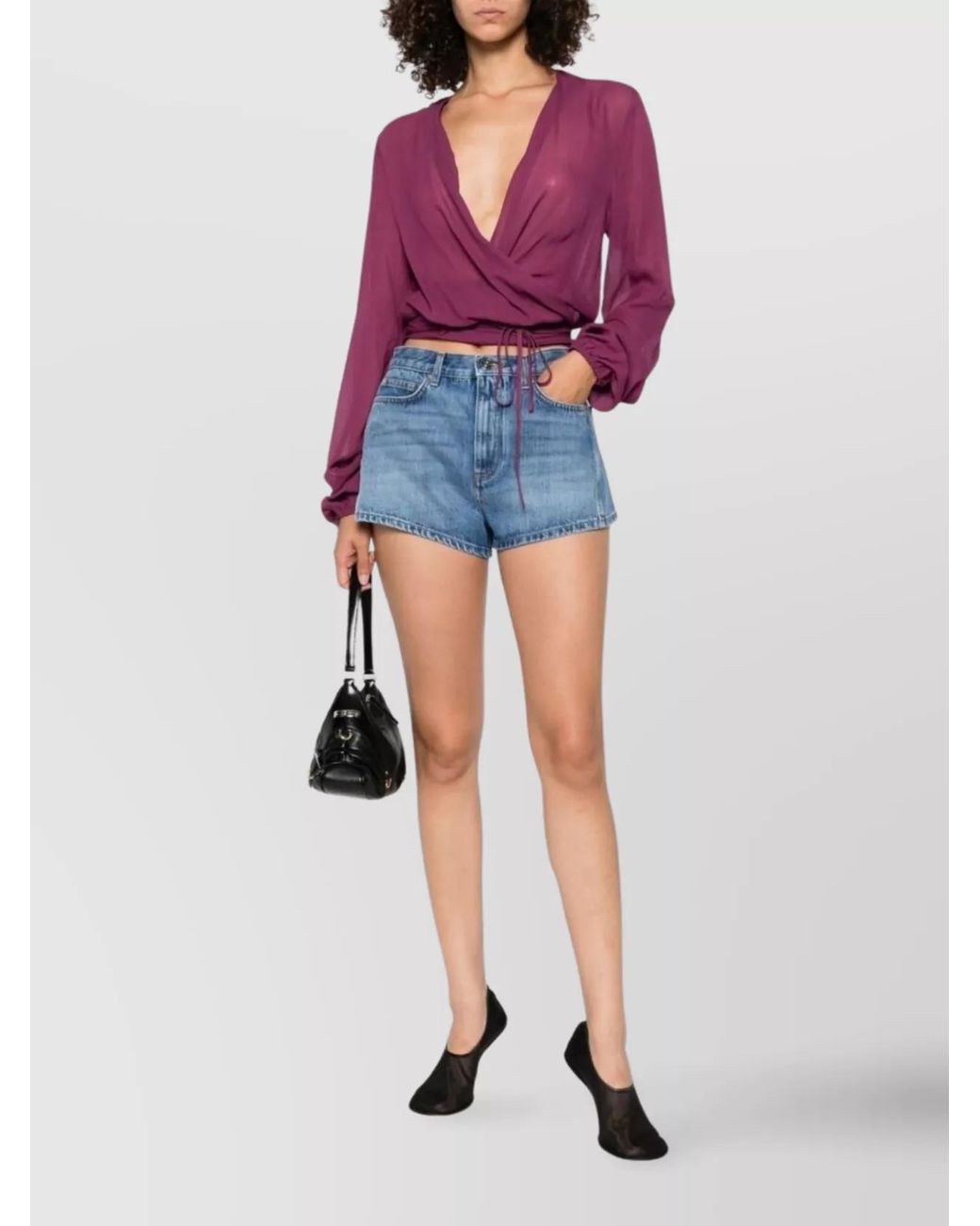 Givenchy Denim Short Shorts in Blue | Lyst UK