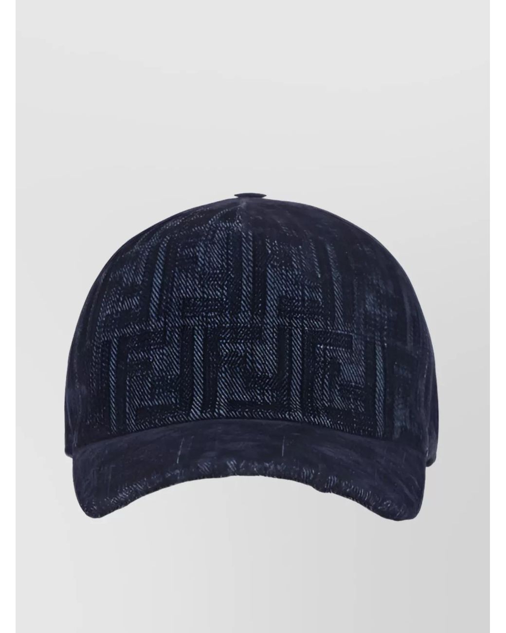 Fendi Logo Pattern Cotton Baseball Hat Brim Fabric in Blue for Men | Lyst