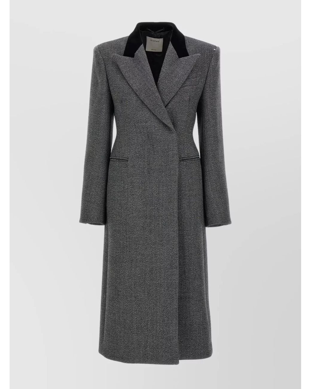 Sportmax Tailored Coat With Structured Shoulders And Vent in Gray | Lyst