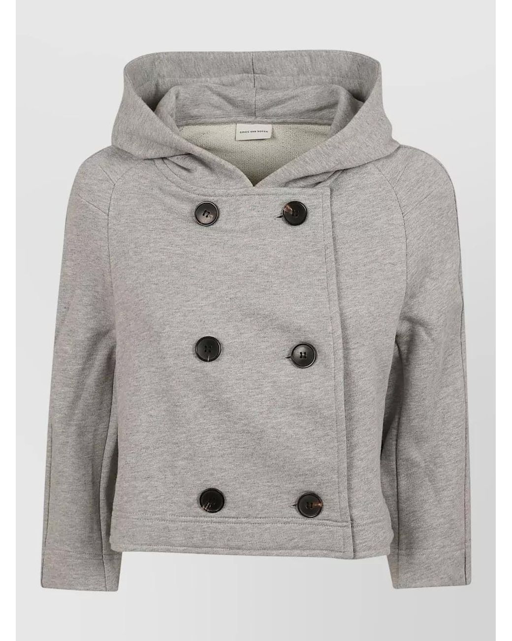 Dries Van Noten Cropped Hooded Hybrid A Line Jacket in Grey | Lyst UK