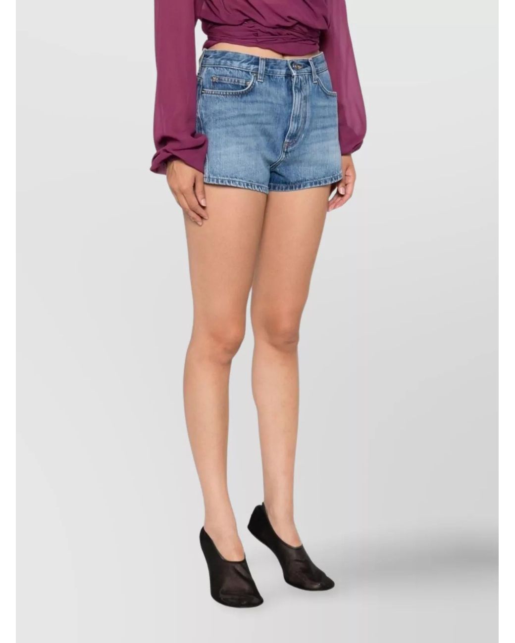 Givenchy Denim Short Shorts in Blue | Lyst UK
