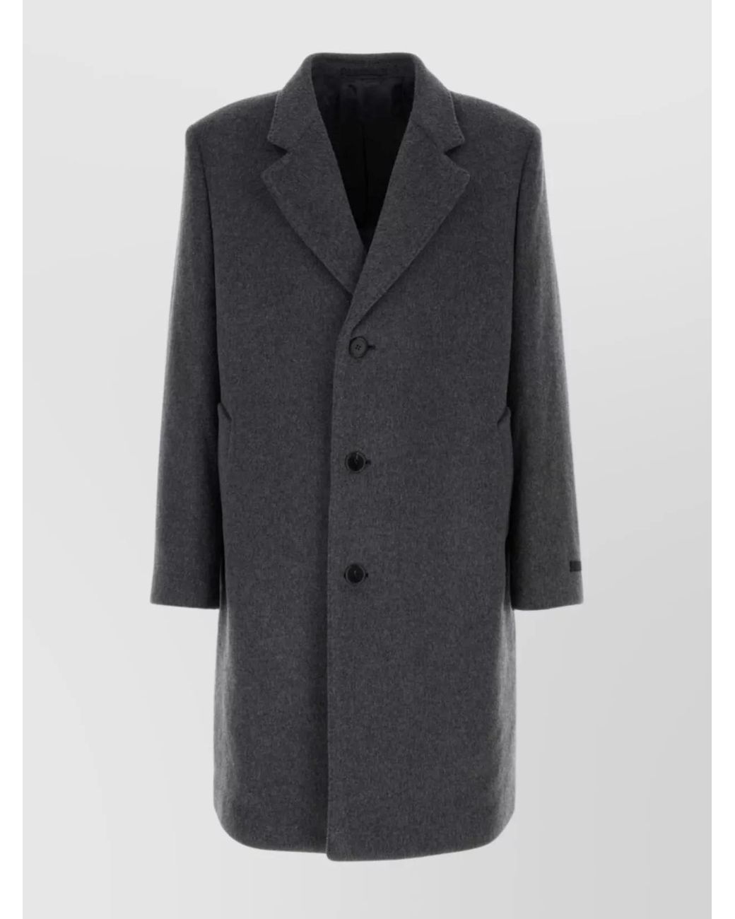 Prada Velour Coat With Back Vent And Notched Lapel in Gray for Men | Lyst