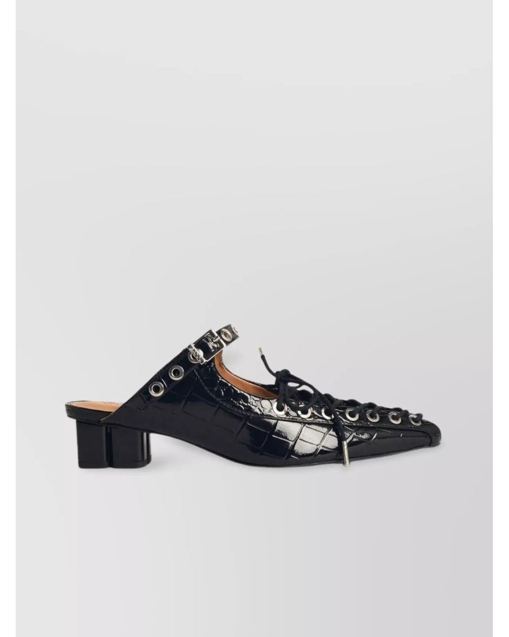Ganni Lace-Up Mules | Lyst