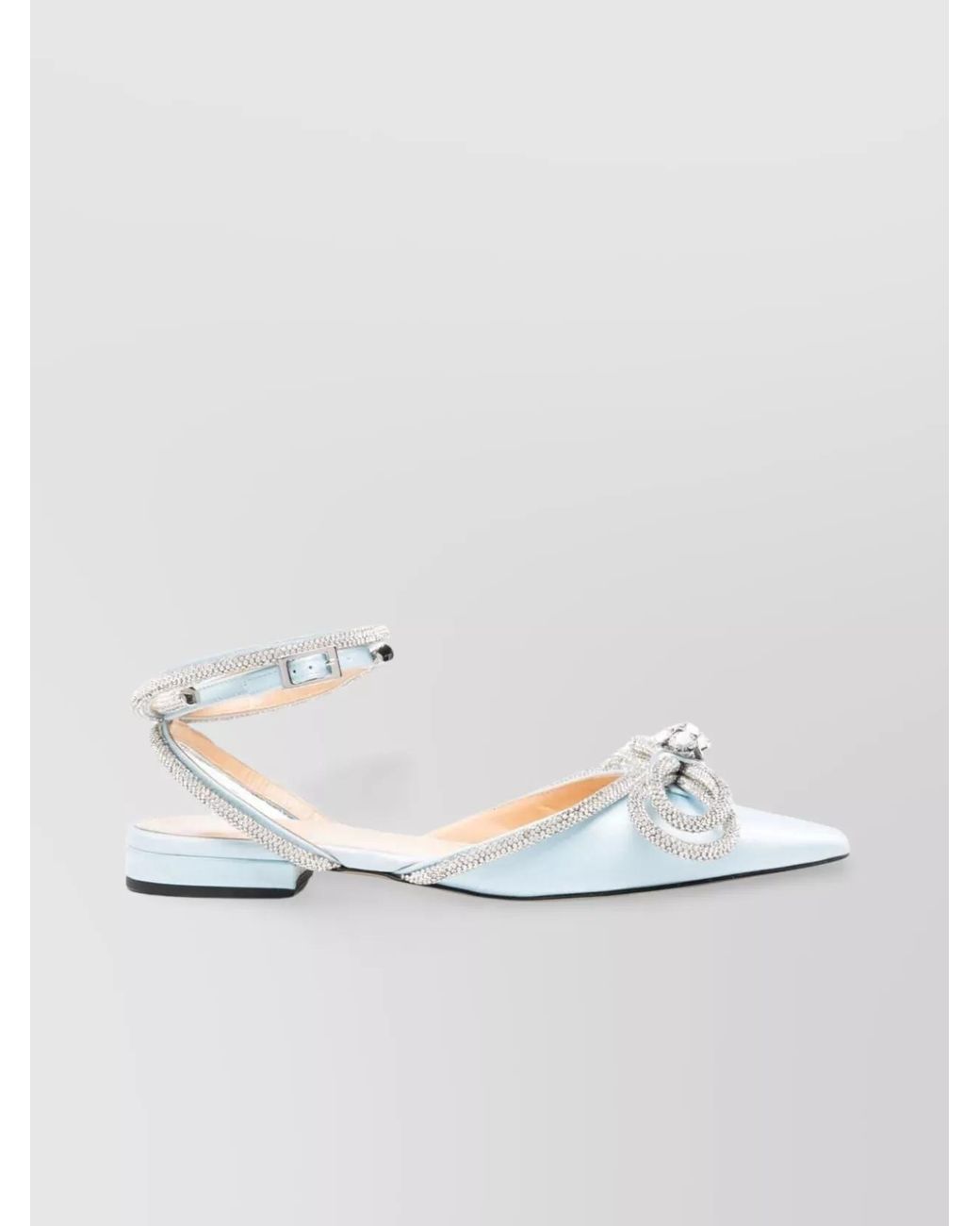 Mach & Mach Satin Slingback Ballet Flats With Double Bow in White | Lyst