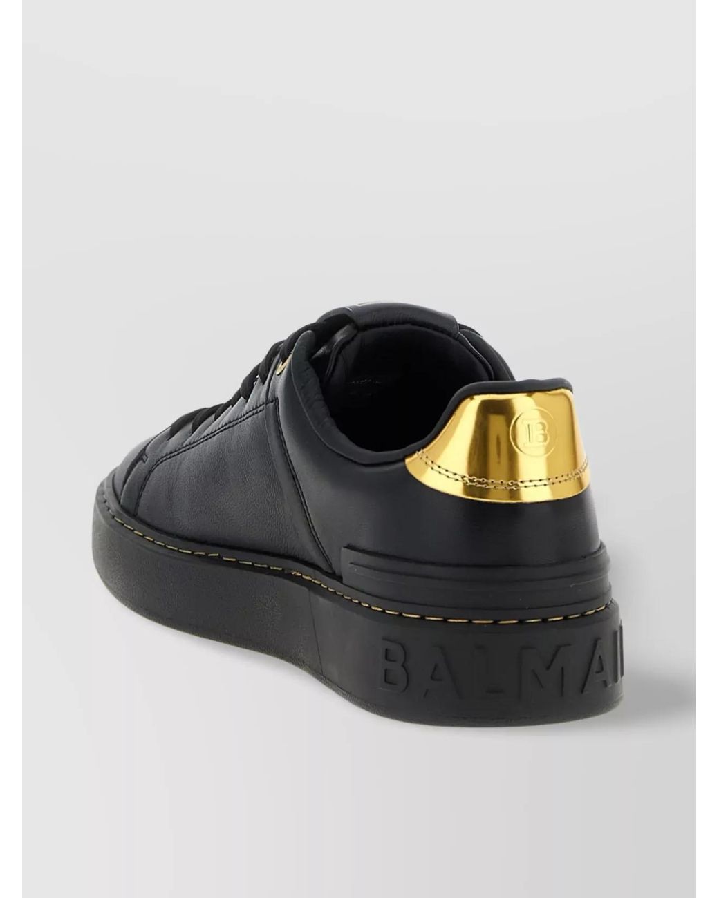 Balmain Leather Low-Top Sneakers in Black | Lyst UK