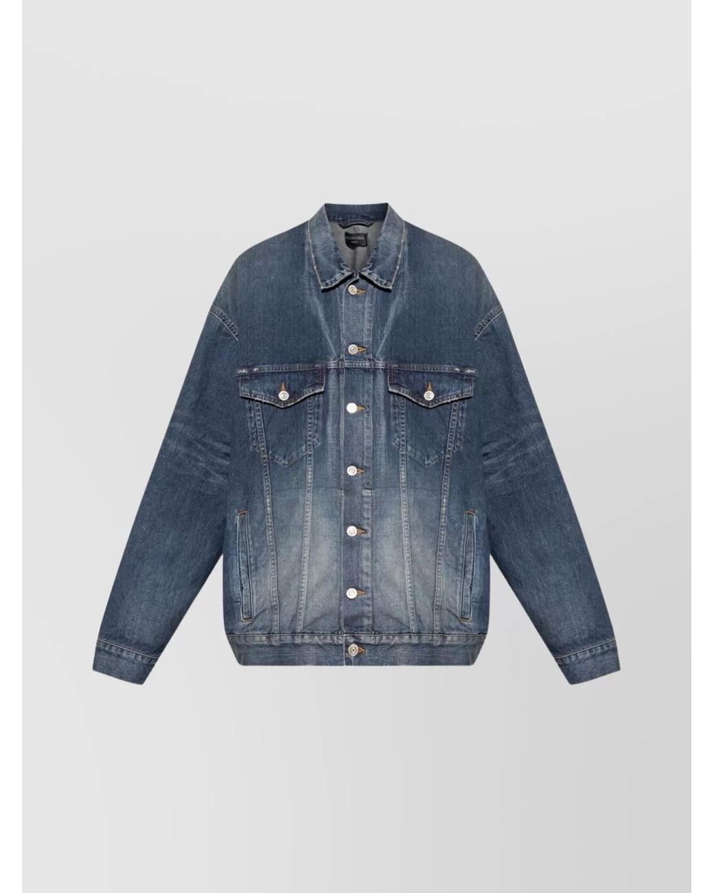 Balenciaga Oversized Denim Jacket Tape Detail in Blue for Men | Lyst