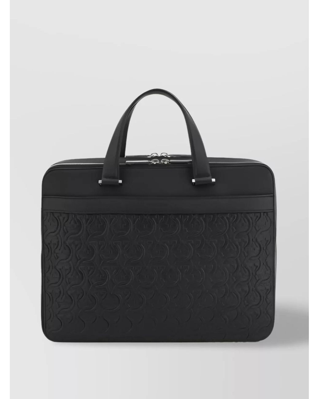 Ferragamo Leather Business Handbag With Embossed Pattern in Black for ...