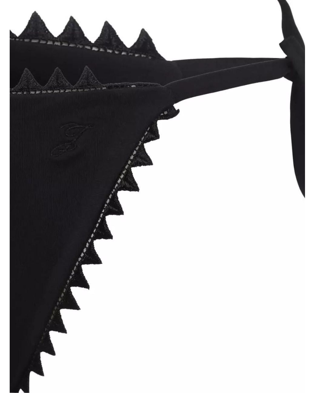Jacquemus Triangle Bikini Bottoms Scalloped Trim in Black | Lyst UK