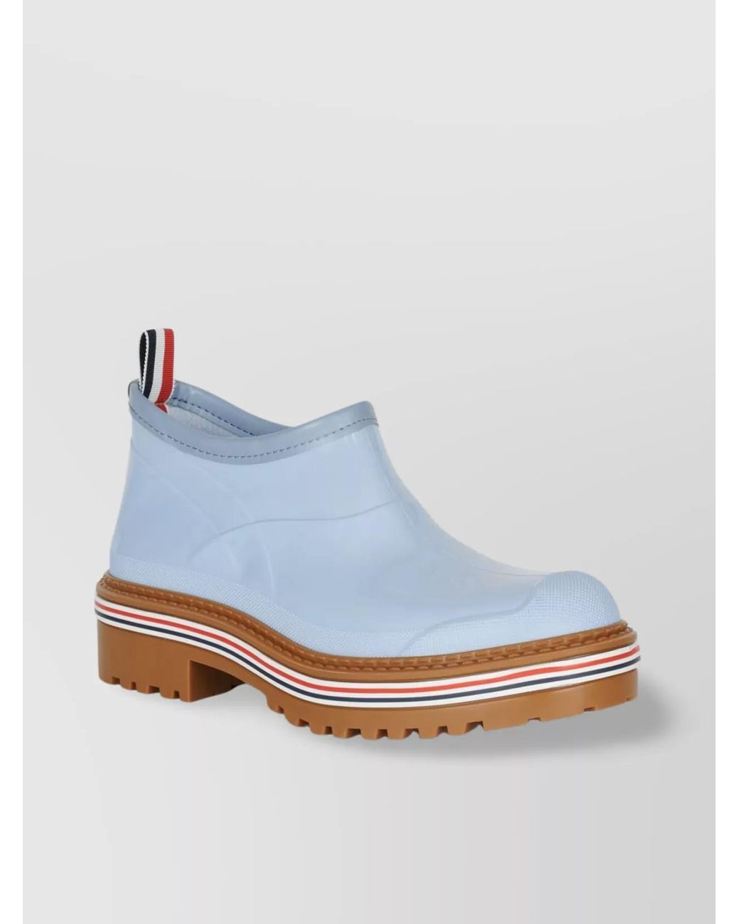 Thom Browne Chunky Sole Pull Tab Round Toe Boots in Blue | Lyst