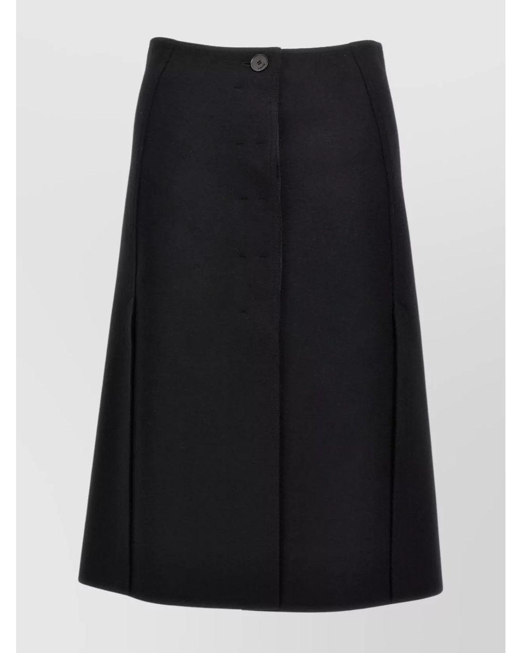 Lanvin Wool Blend A-Line Skirt in Black | Lyst UK