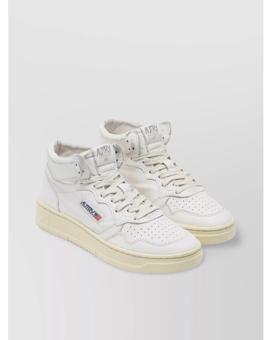 Autry Leather High Top Sneakers With Padded Collar in White | Lyst