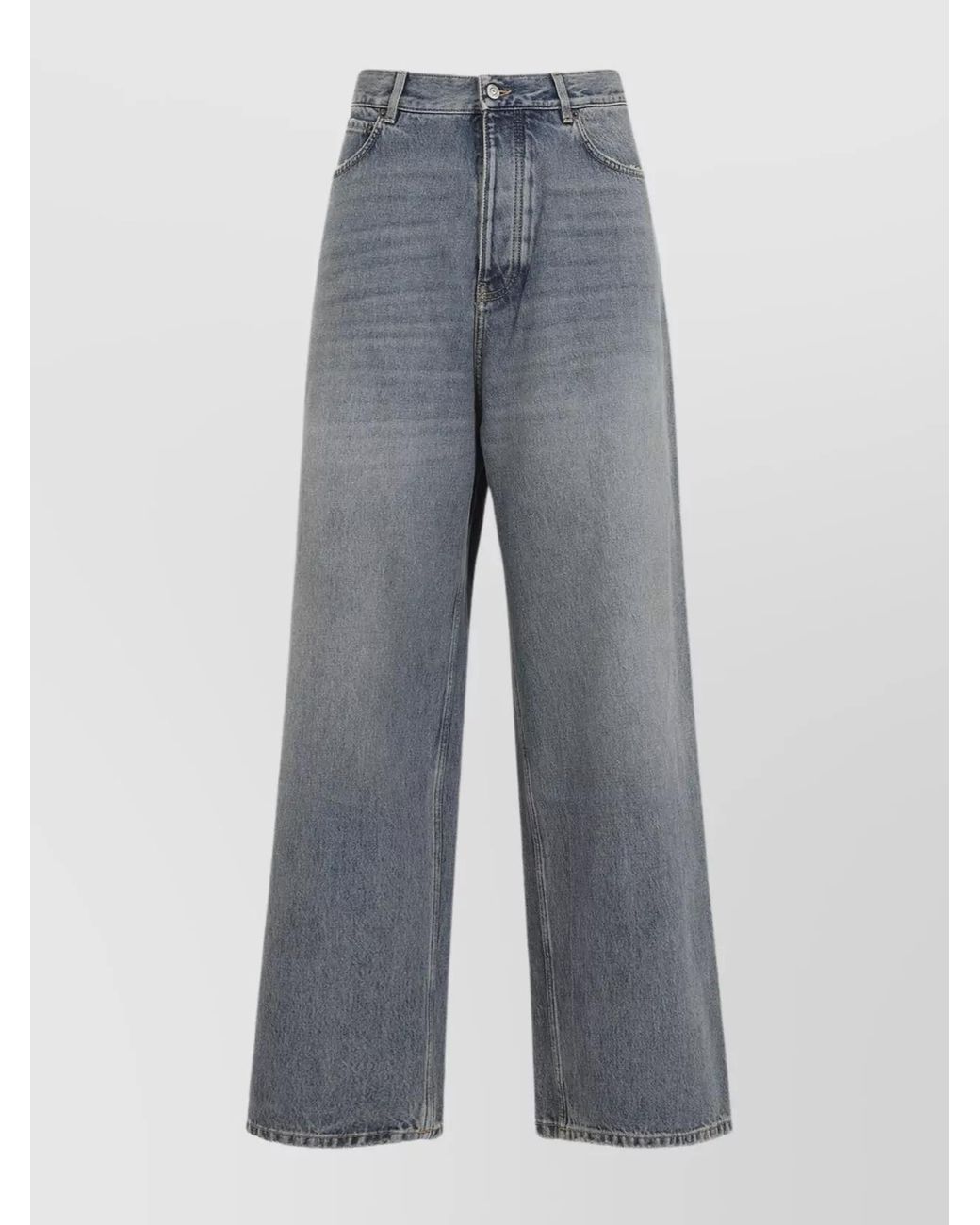 Balenciaga Baggy Japanese Cotton Denim Trousers in Gray for Men | Lyst