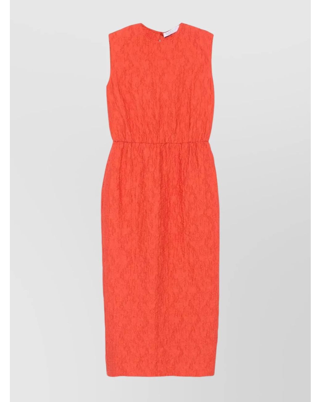 Harris Wharf London Sleeveless Cotton Midi Dress in Red | Lyst UK