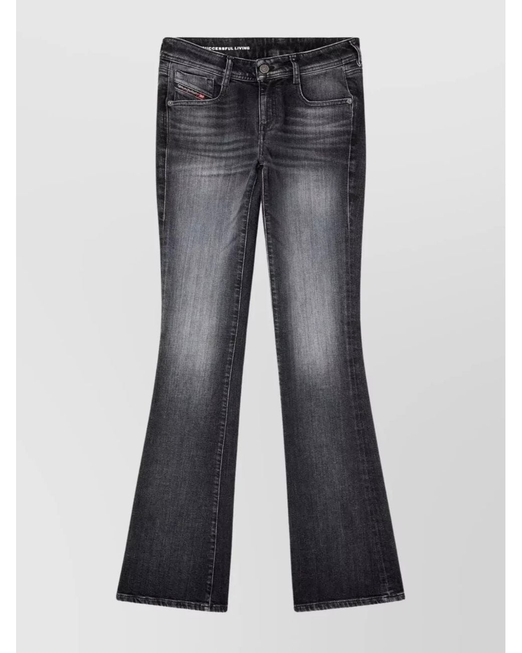 DIESEL Denim Bootcut Flared Trousers in Gray | Lyst