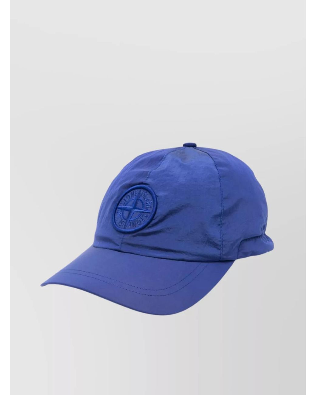 Stone Island Baseball Cap Branded Curved Brim in Blue for Men | Lyst