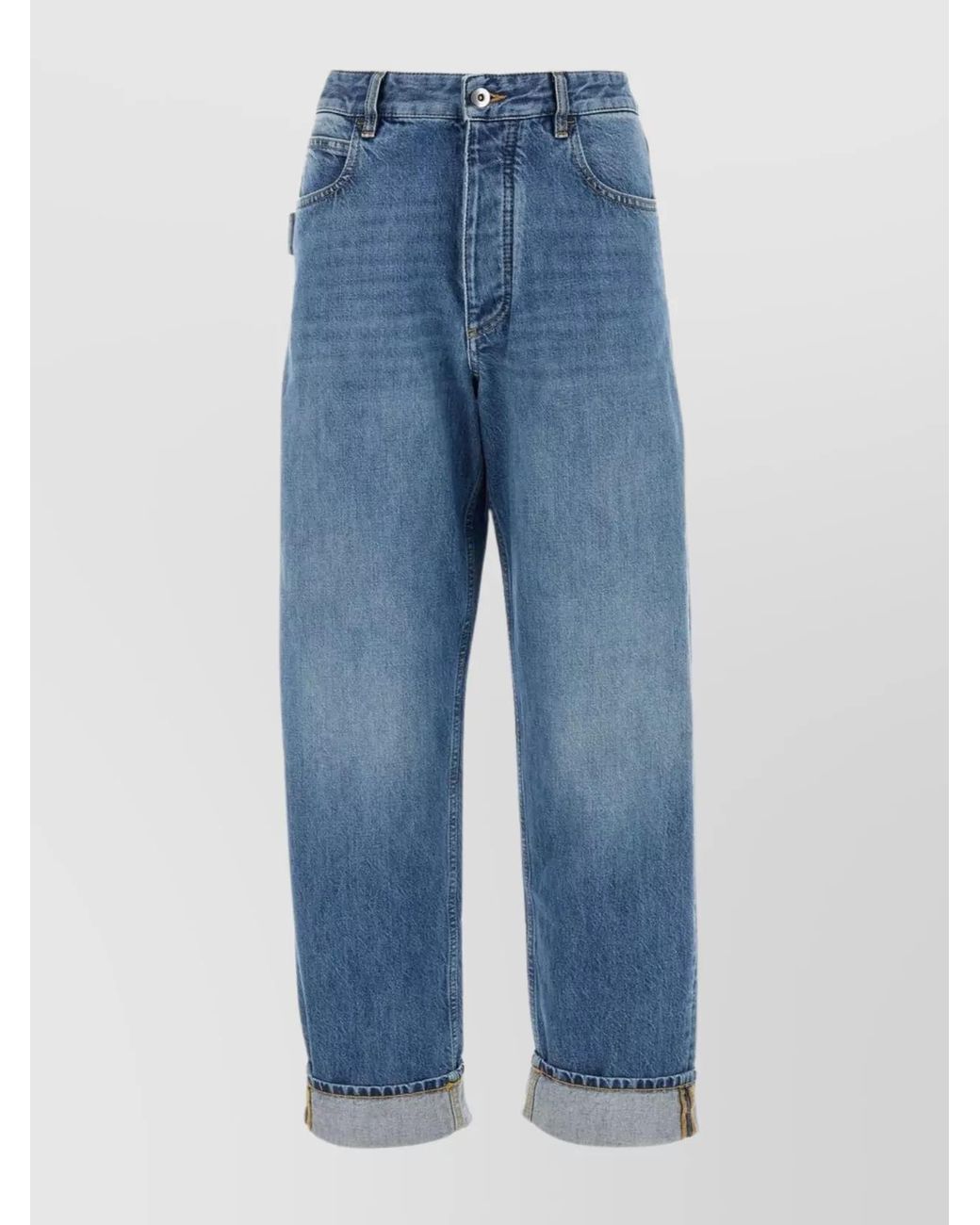 Bottega Veneta Denim Jeans With Belt Loops And Foldable Cuffs in Blue ...