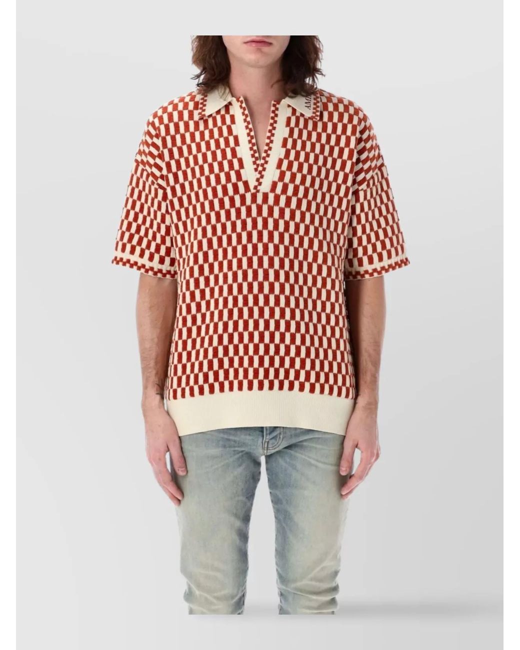 Amiri Oversized Checkered Polo Short Sleeves for Men | Lyst