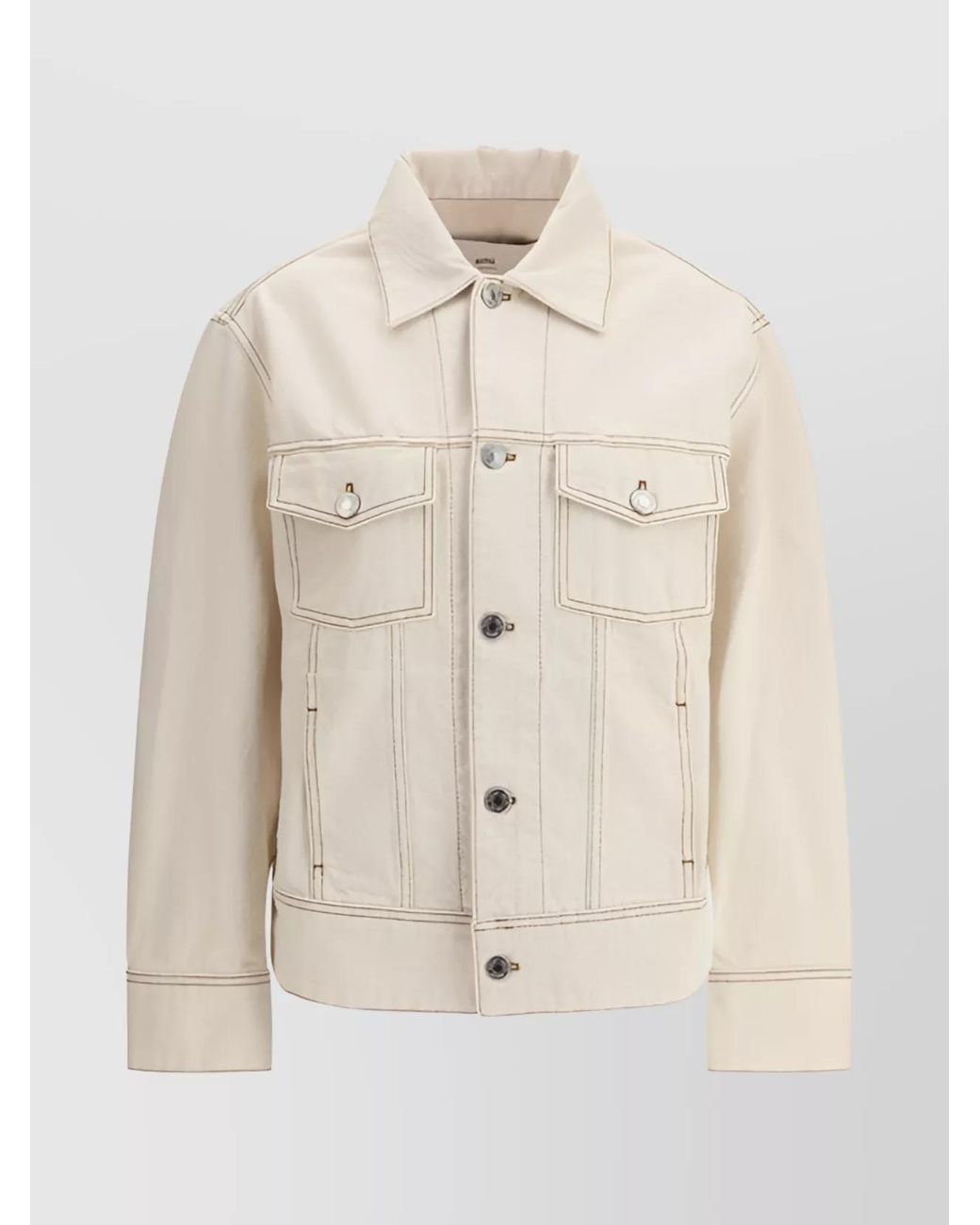Ami Paris Clean And Structured Denim Jacket in Natural | Lyst