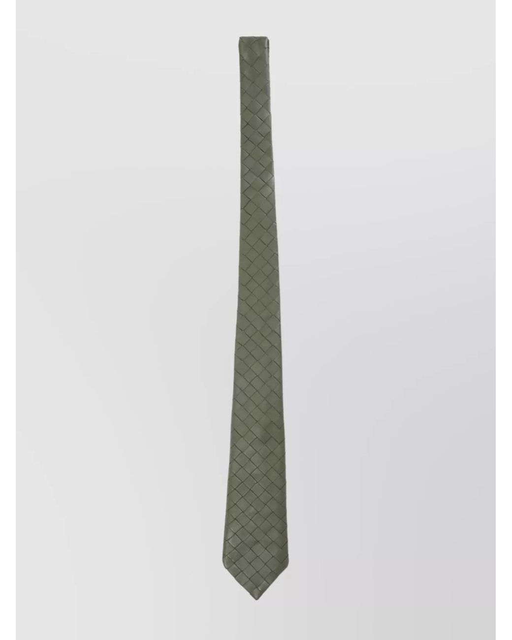 Bottega Veneta Woven Leather Slim Tie With Intrecciato Texture in White ...