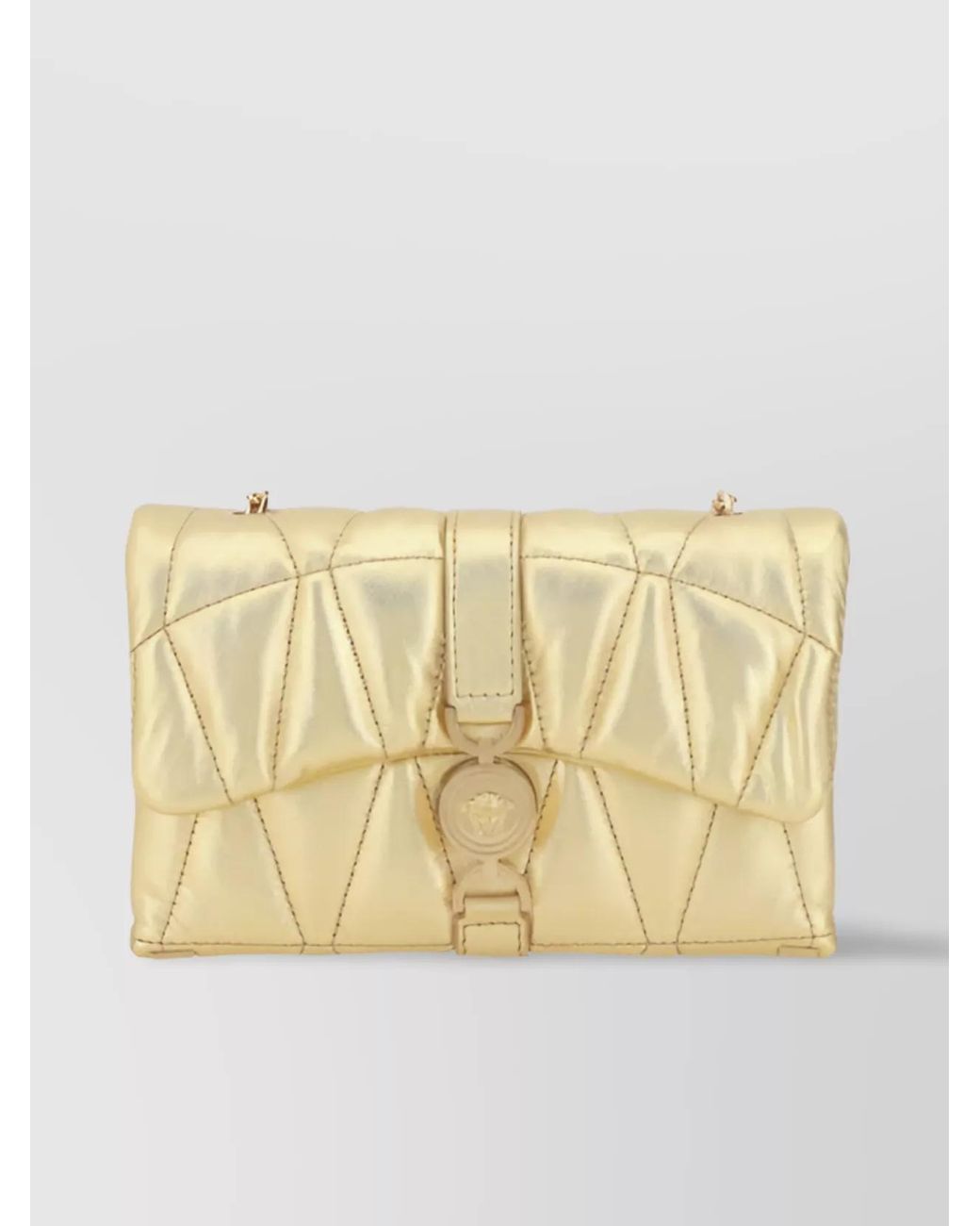 Versace Lambskin Kleio Mini Shoulder Bag in Natural | Lyst