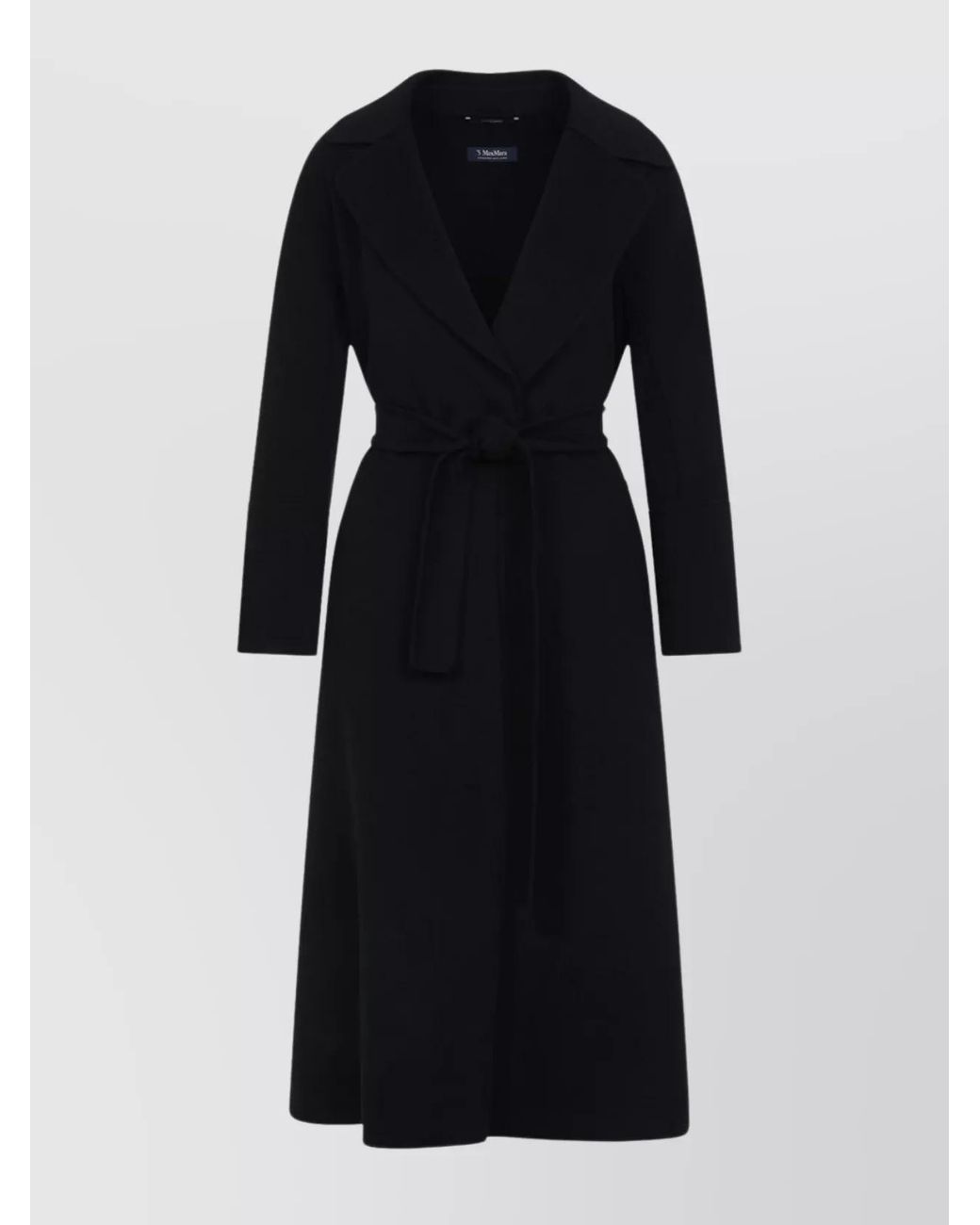 Max Mara Elisa Ankle-Length Belted Wool Coat in Black | Lyst