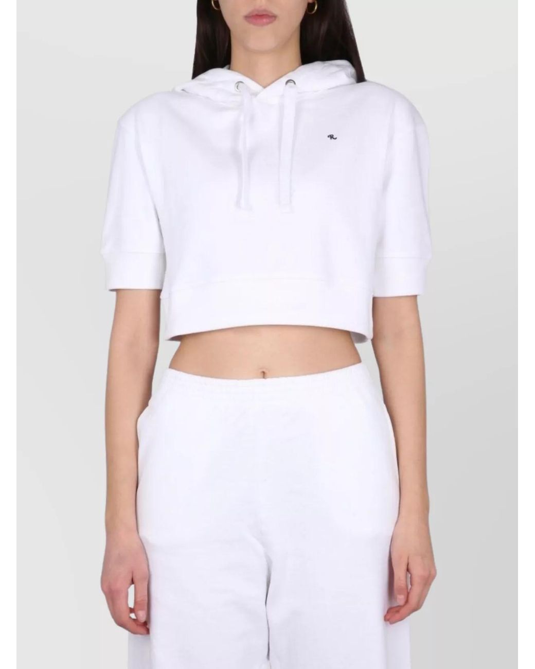 Raf Simons Cotton Hooded Sweatshirt in White | Lyst UK