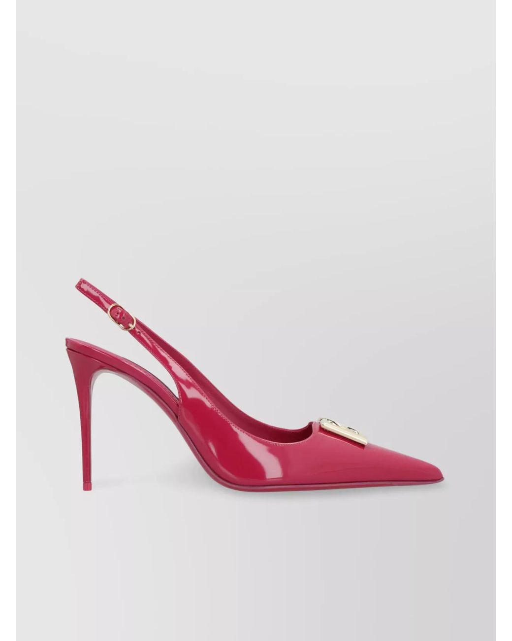 Dolce & Gabbana Glossy Leather Slingback Pumps With Pointed Toe in Pink ...