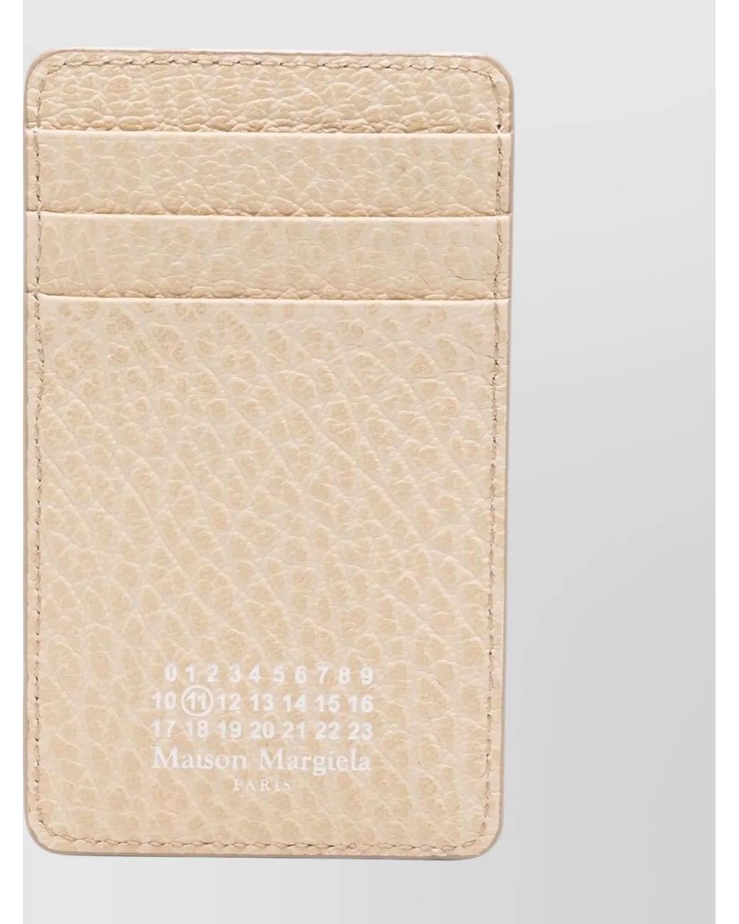 Maison Margiela Compact Textured Rectangle Card Holder in Natural | Lyst